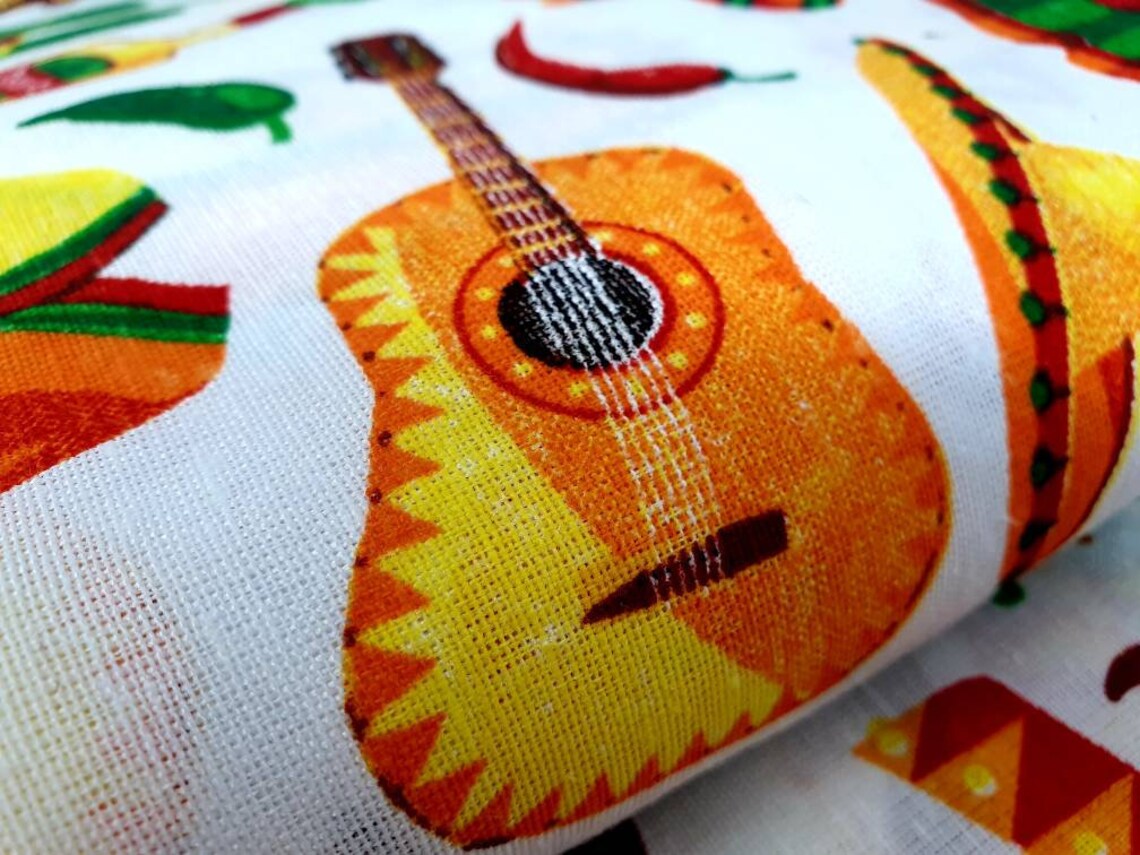 Traditional Mexican fabric by the yard / Mexican print fabric | Etsy