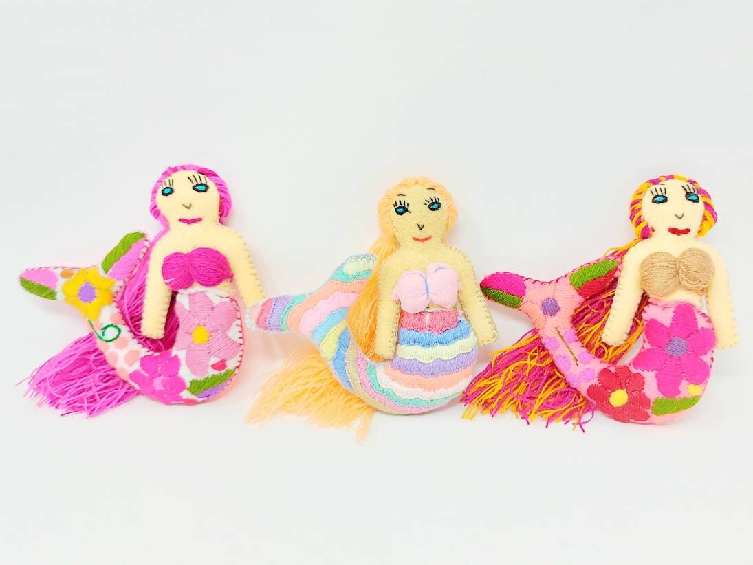 Embroidered mermaid toy / mermaid decor / mermaid plushie | Etsy