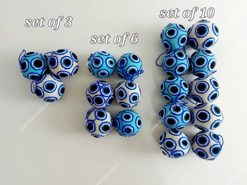 Evil Eye Christmas Tree Ornament Set / Hand Made Christmas - Etsy