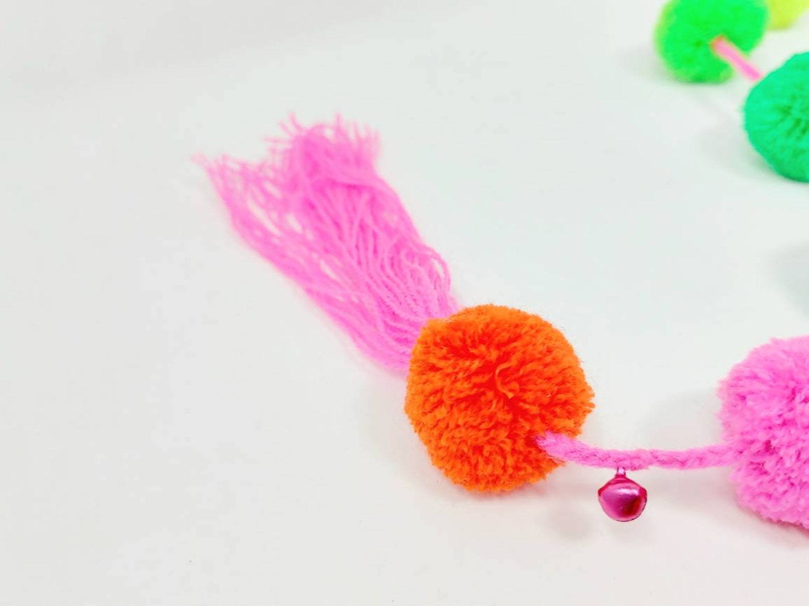 Multi Color Christmas Tree Garlands With Tiny Brass Jingle Bells - Etsy