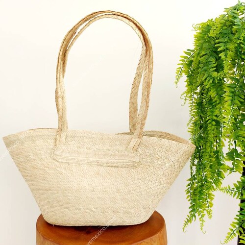 Rectangular Straw Beach Bag / Market Straw Bag / Mexican Tote | Etsy