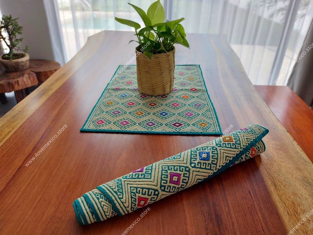 Mexican Hand Woven Place Mat / Mini Table Cloth / Small Table Runner - Etsy