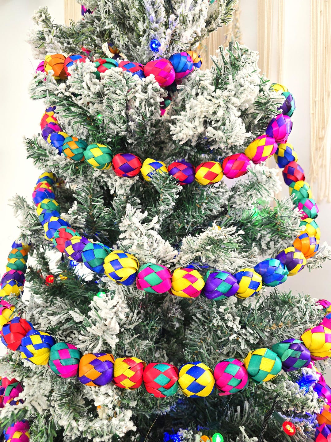 Handmade Mexican Straw Garland: Colorful Fiesta Christmas Decor - Etsy