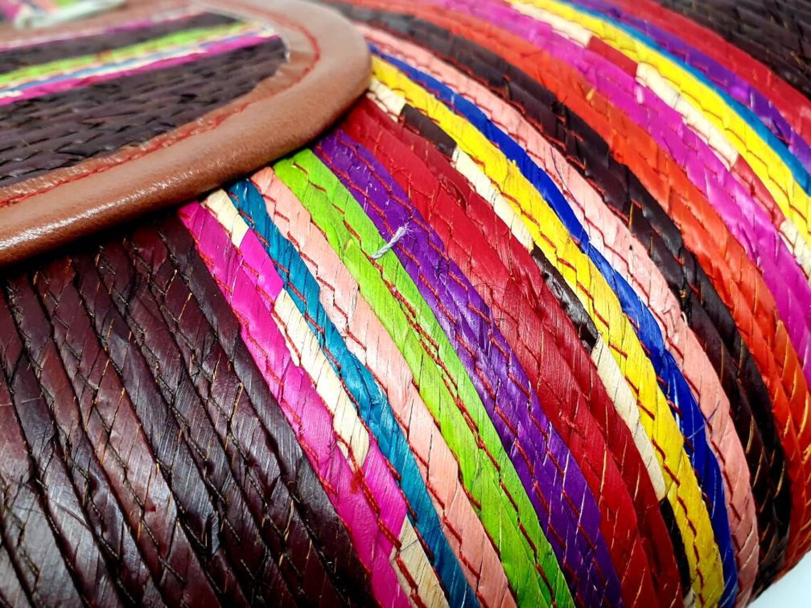 Colorful Straw Bag / Market Straw Bag / Mexican Tote Bag / - Etsy