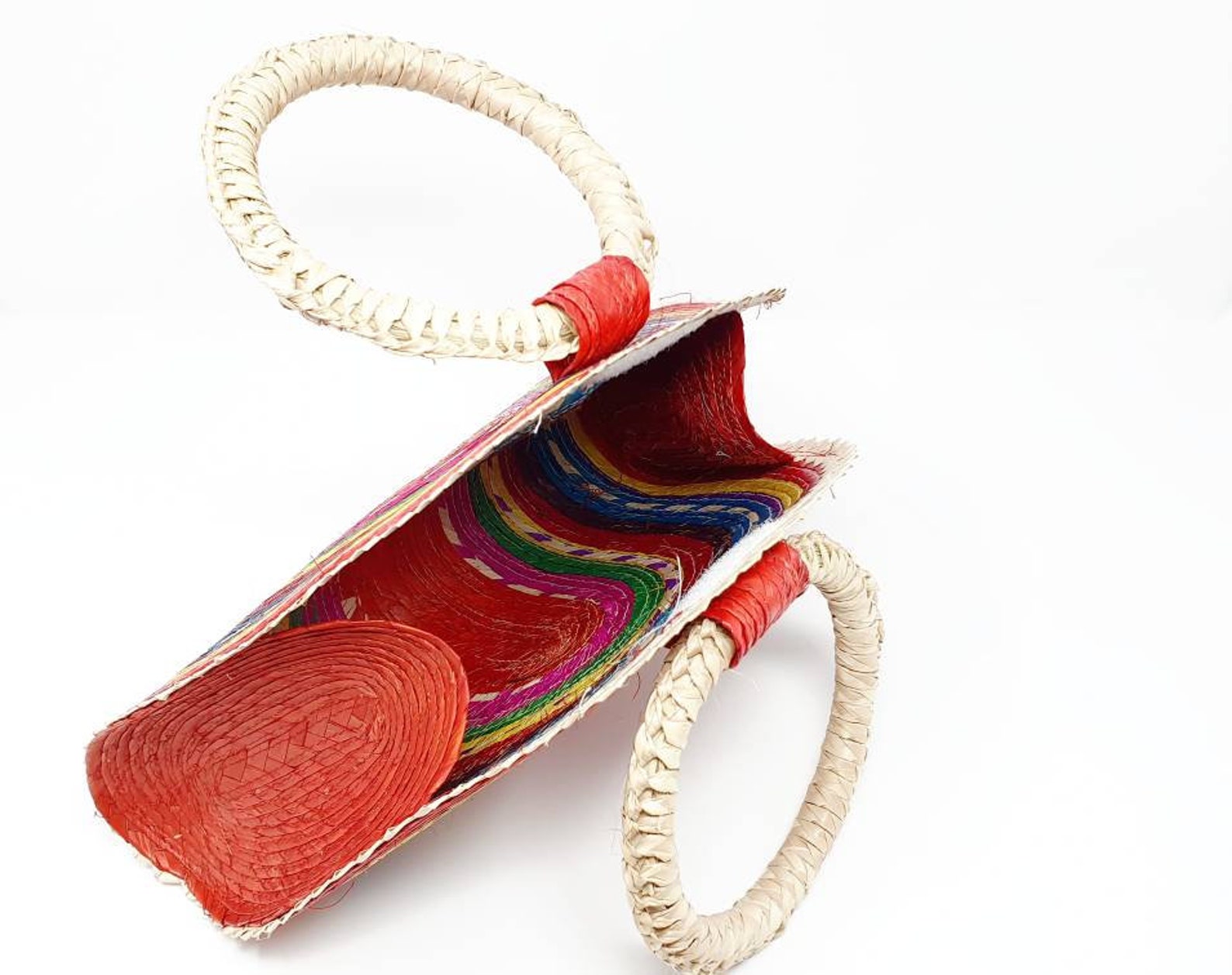 Colorful Straw Bag / Handmade Market Straw Bag / Mexican | Etsy