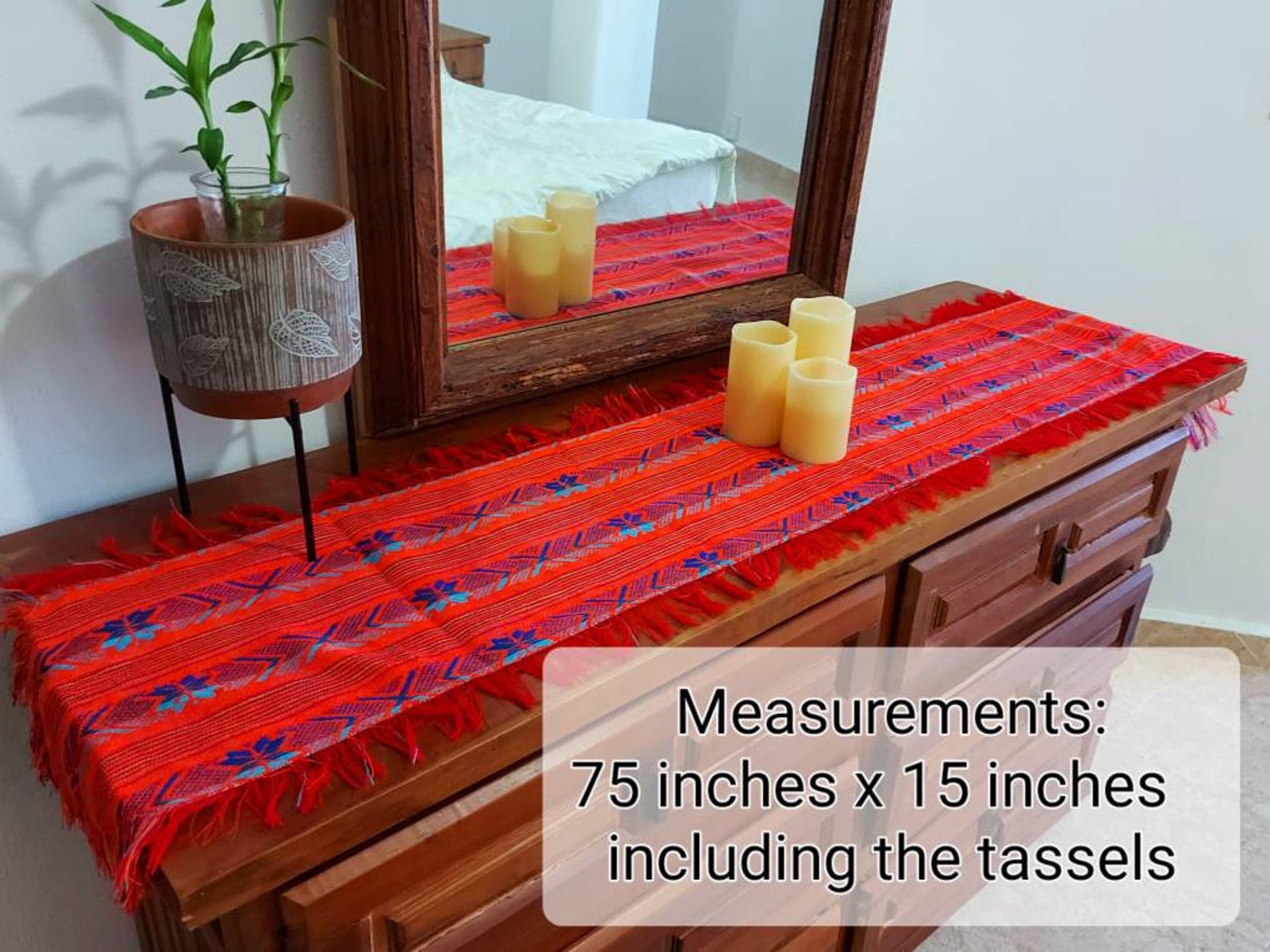 Mexican Fabric Table Runner / Cambaya Bed Runner / Mexican - Etsy