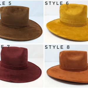 Suede Fedora Hat With Arrow Head Shaped Crown From Mexico - Etsy