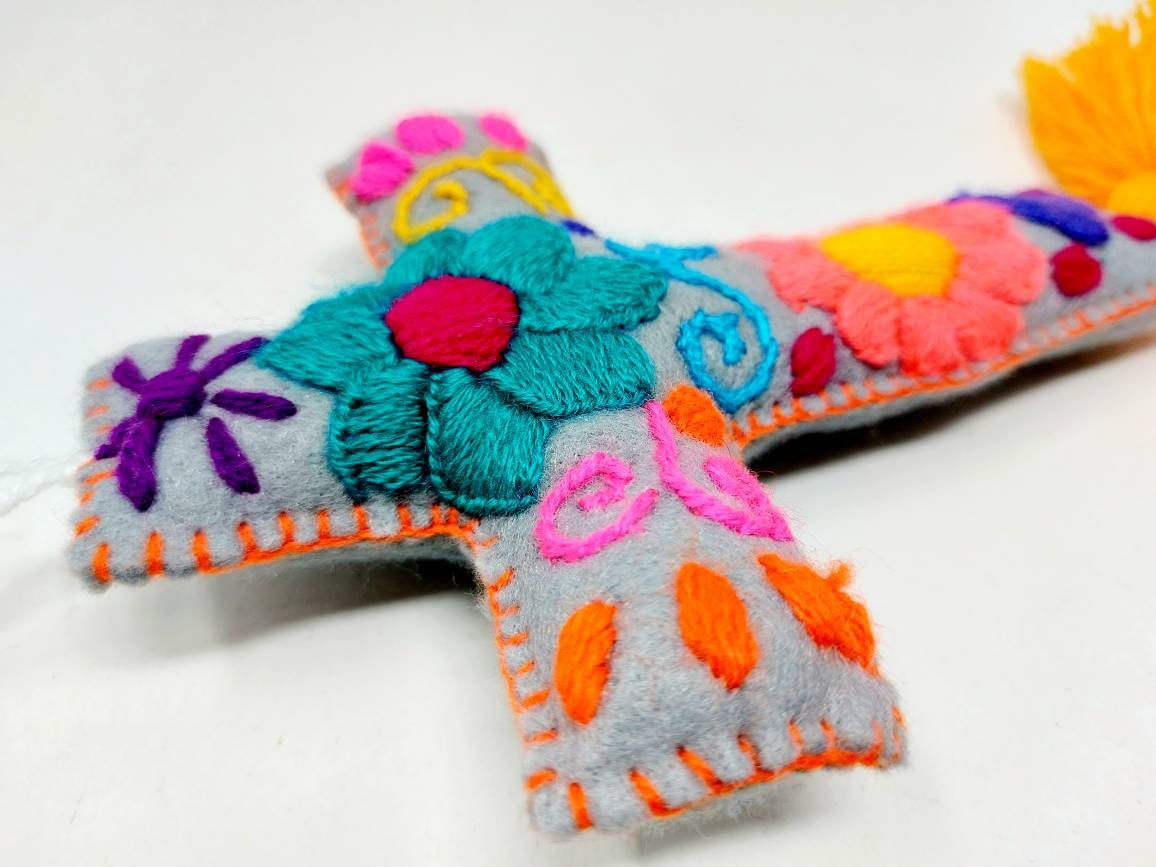 Embroidered crosses / multi color crosses / mexican christmas | Etsy