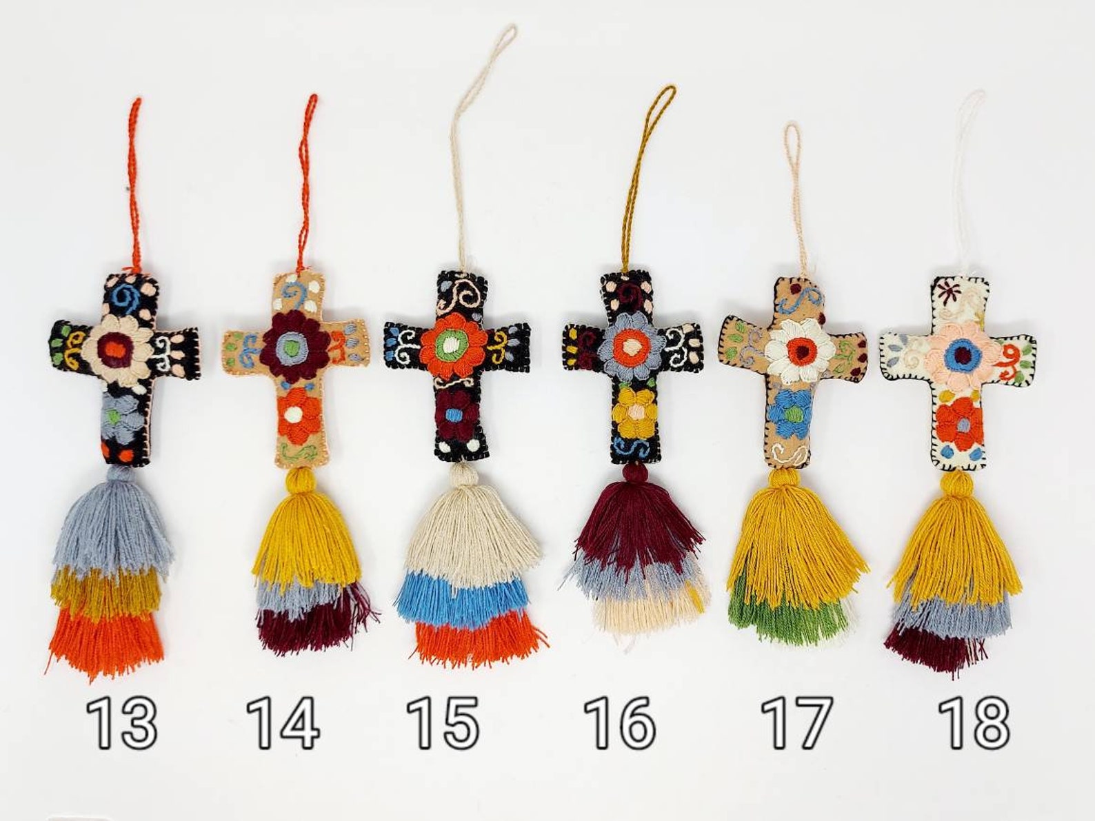 Embroidered Felt Cross / Embroidered Crosses in Bright Colors - Etsy