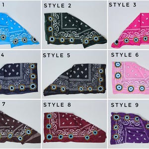 Evil Eye Bandana / Evil Eye Shawl / Mexican Bandana / Embroidered ...