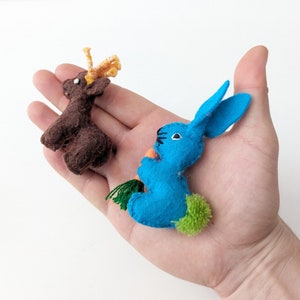 Hand Made Mini Plushies / Stuffed Natural Wool Animals / Tiny Plushies ...