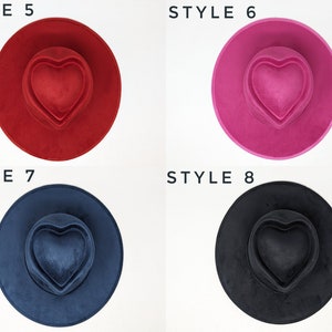 Suede Fedora Hat With Heart Shape Crown From Mexico - Etsy