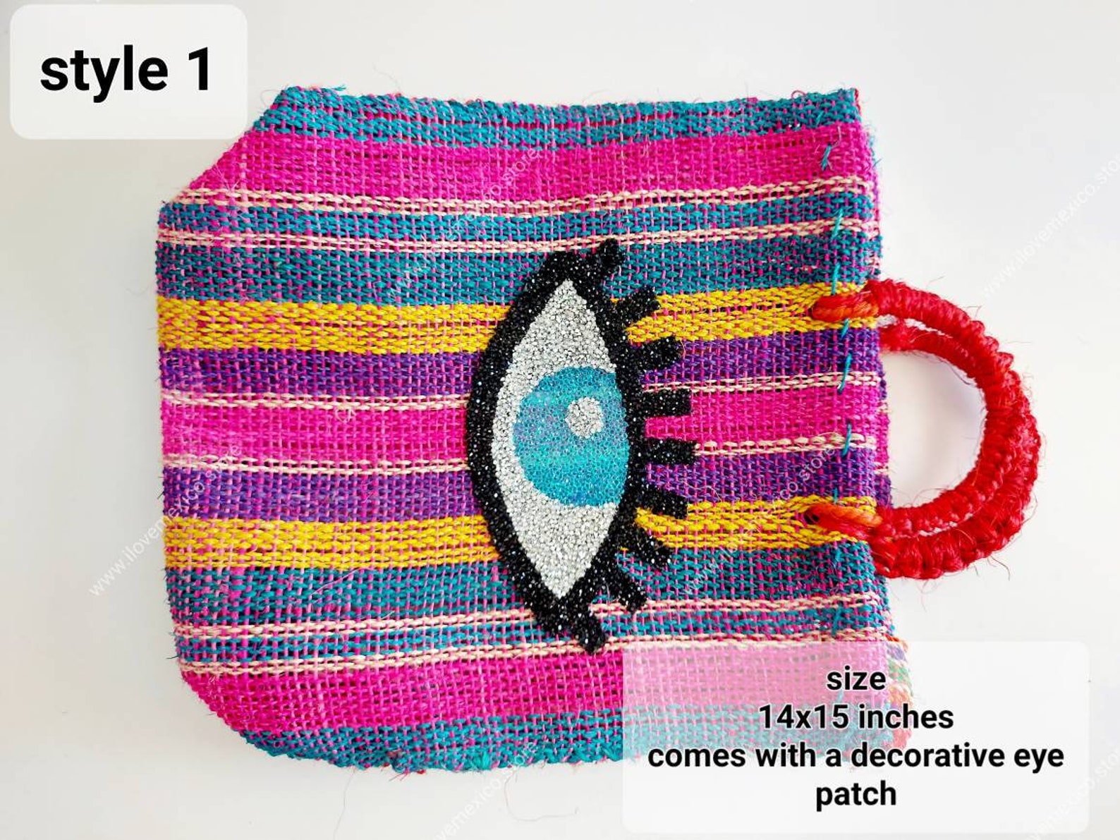 Natural Yute Fiber Bag With Eye Decoration - Etsy