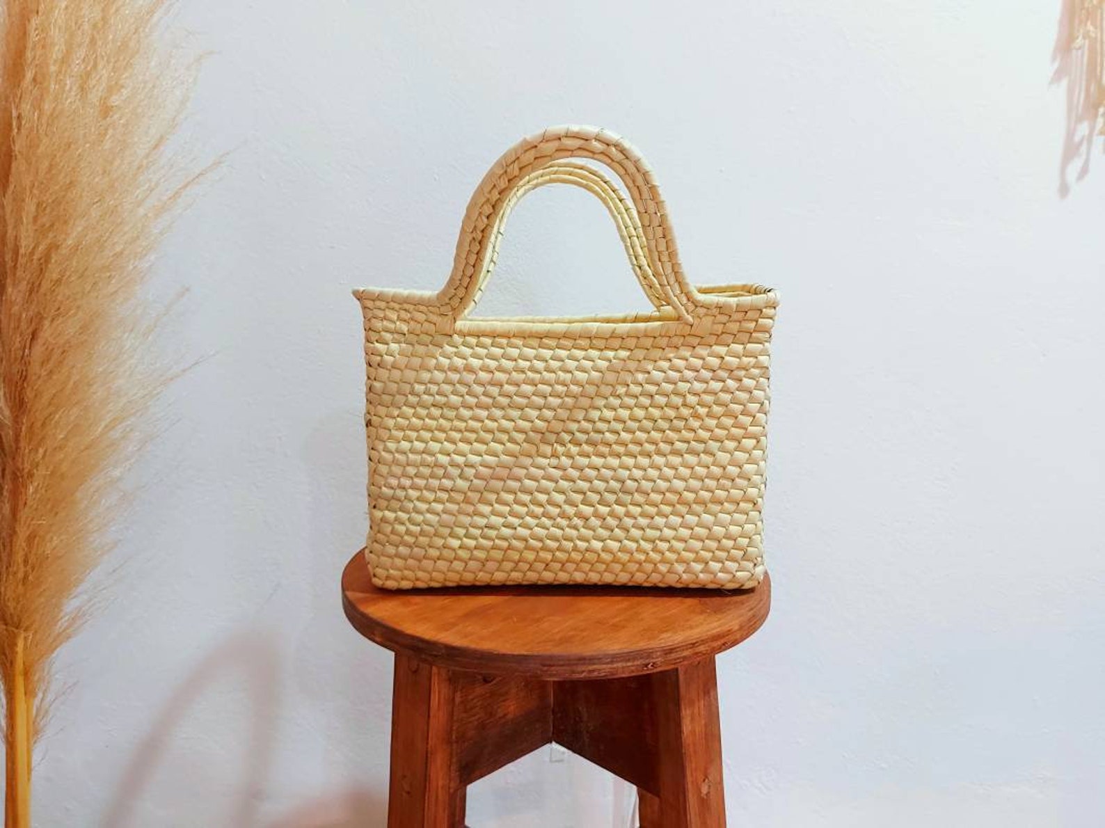 Rectangular Straw Beach Bag / Market Straw Bag / Mexican Tote | Etsy