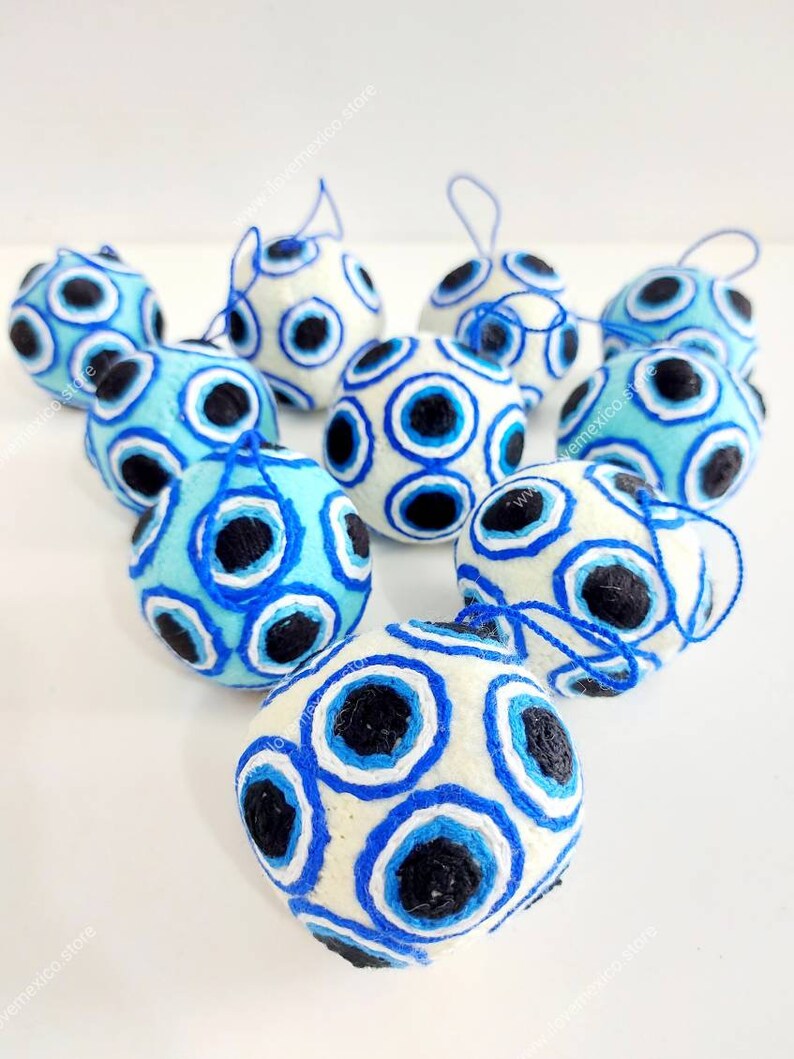 Evil Eye Christmas Tree Ornament Set / Hand Made Christmas - Etsy