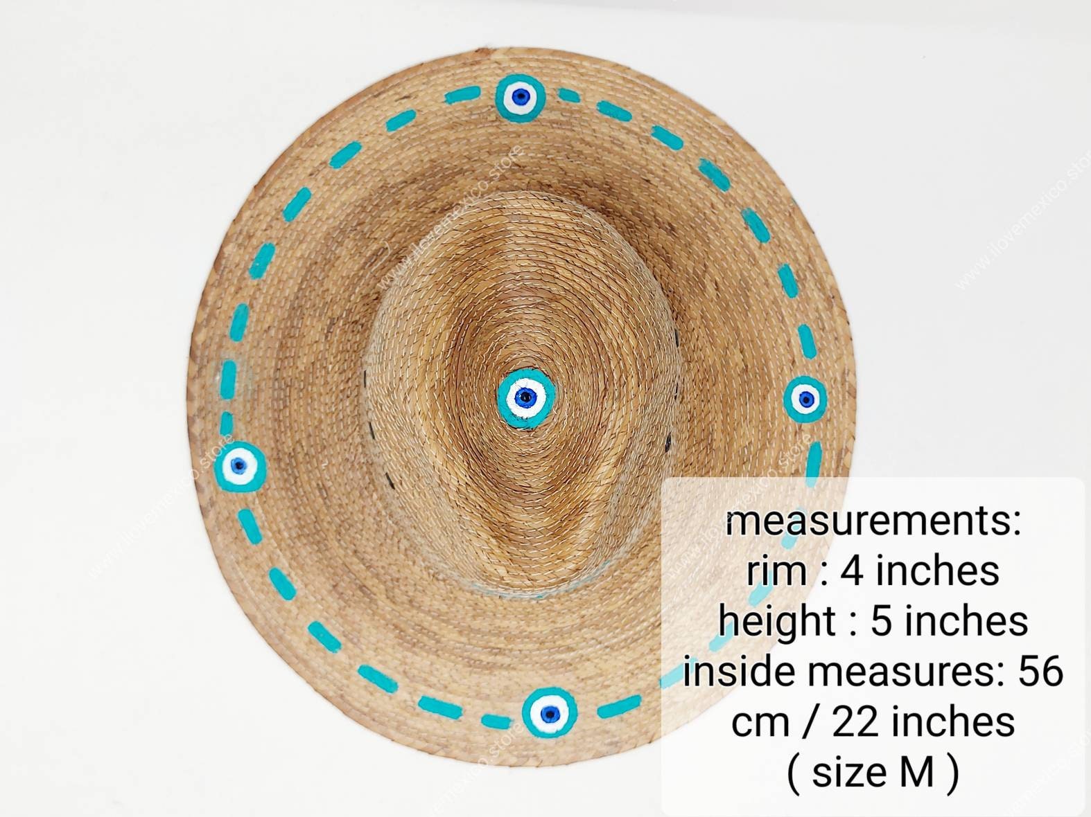 Hand Painted Hat With Evil Eye Decoration / Straw Hat With Eye - Etsy