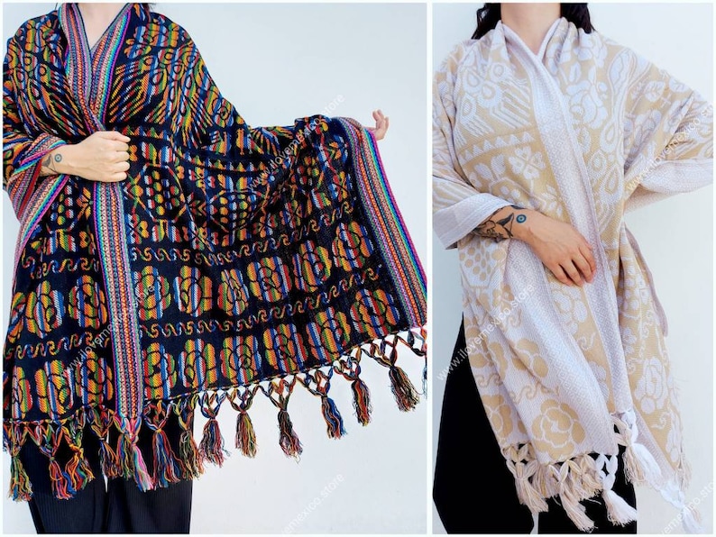 Woven Cotton Rebozo Scarf / Traditional Mayan Rebozo / Mexican - Etsy