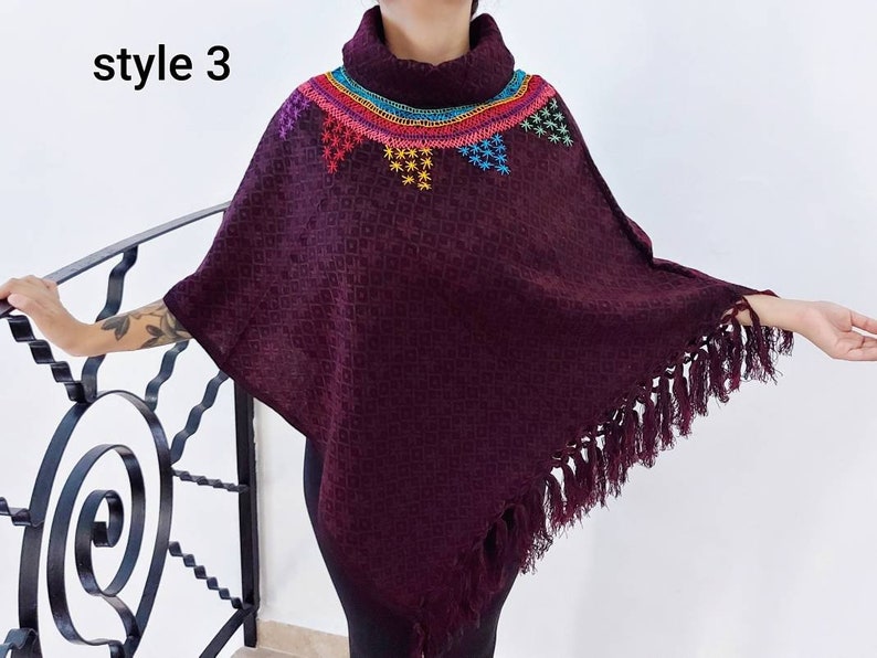 Mexican Woven Rebozo Poncho / Traditional Mayan Poncho / - Etsy