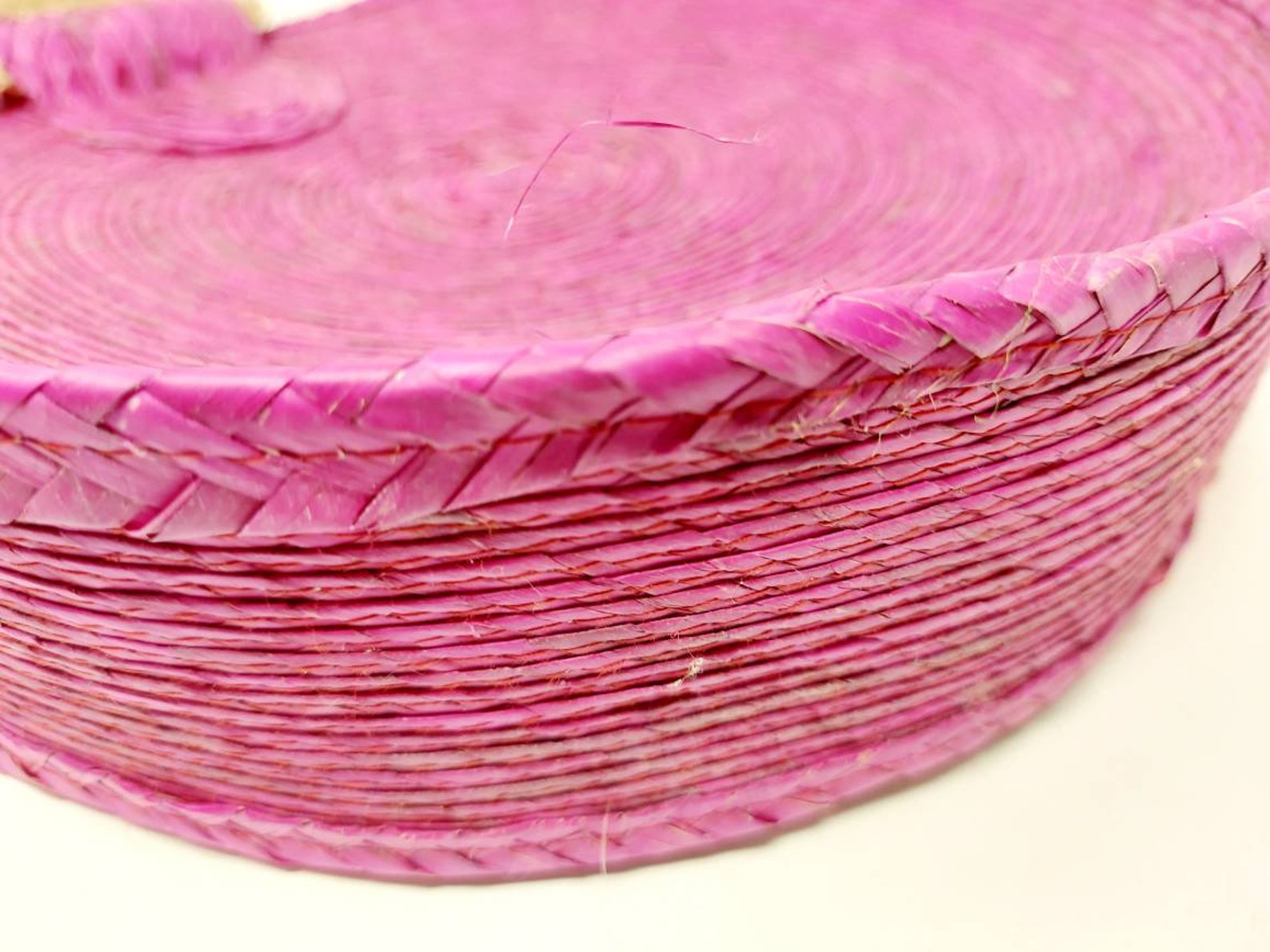 Round pink straw bag / round market bag / mexican beach bag / | Etsy