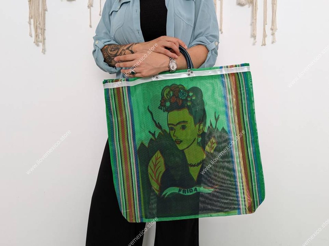 Plastic Frida Tote / Frida Mesh Bag / Mexican Tote Bag / Mexican Mesh ...