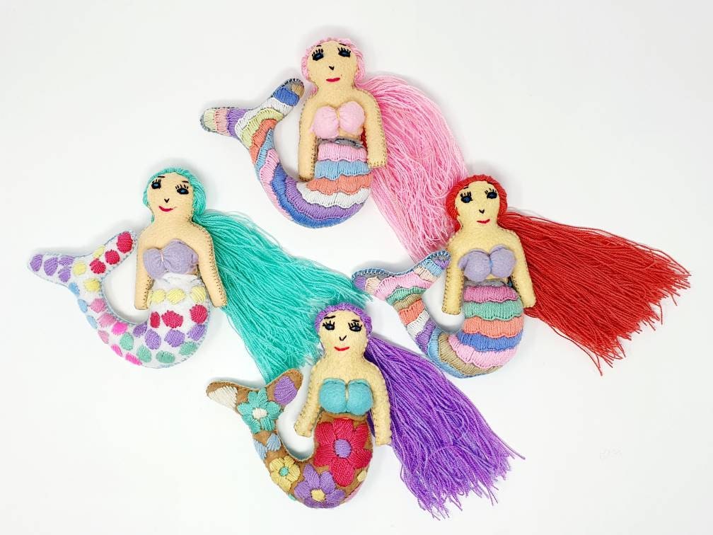 Embroidered mermaid toy / mermaid decor / mermaid plushie | Etsy
