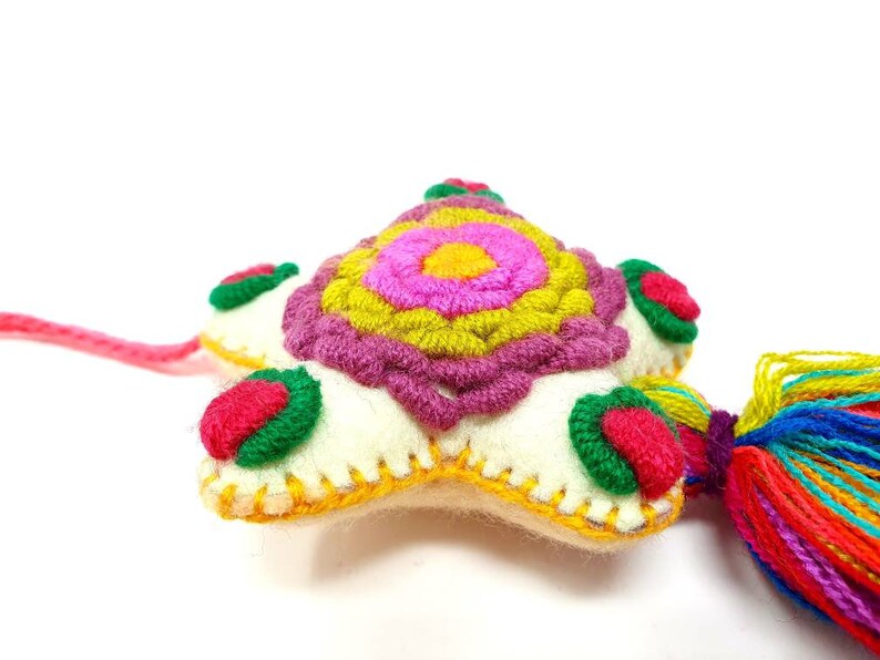 Set of 3 christmas star ornament / Mexican embroidered star / | Etsy