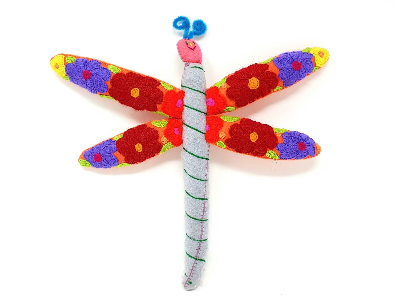 Large Embroidered Wool Dragonfly Toy - Etsy