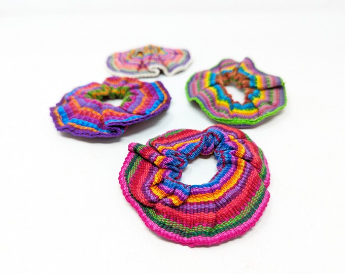 Mexican Hand Made Scrunchies / Colorful Hair Ties / Elastic Cambaya ...