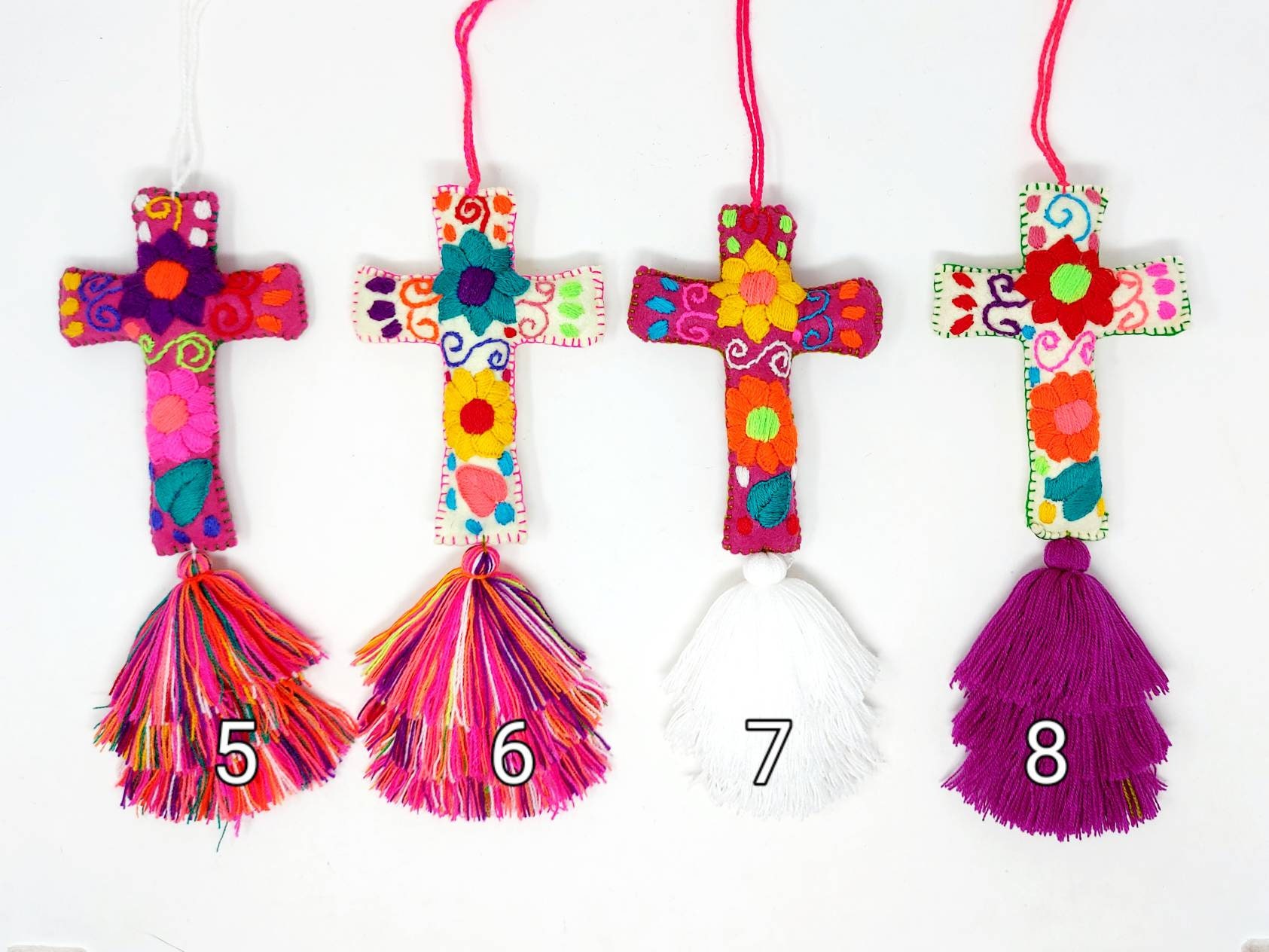 Embroidered crosses / multi color crosses / mexican christmas | Etsy