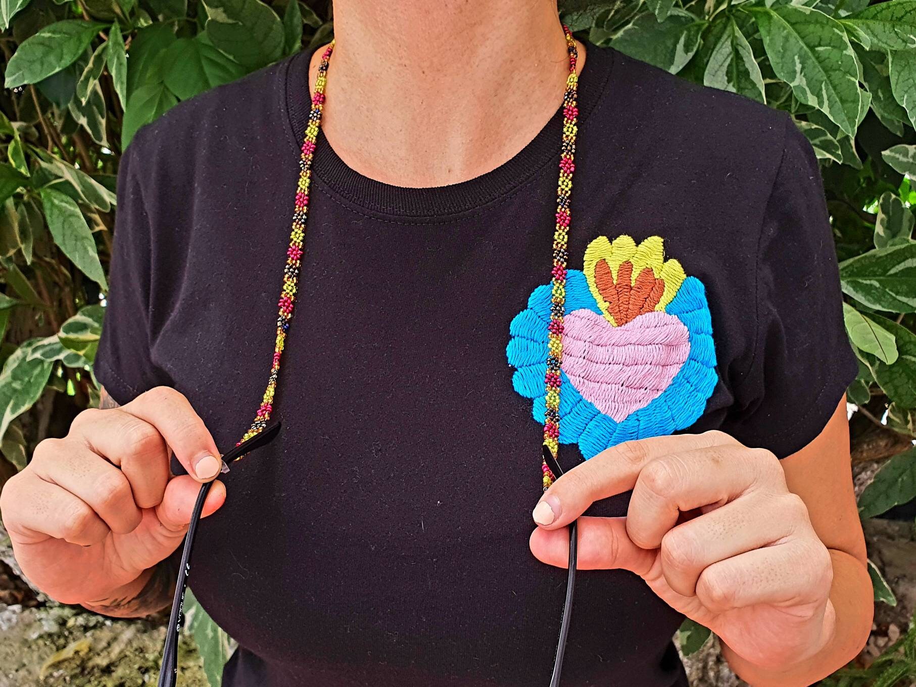 Colorful Beaded Floral Eye Glass Chain - Etsy