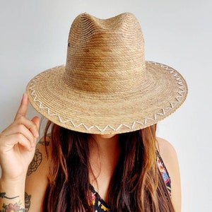 Mexican Straw Hat With Embroidered Decoration - Etsy