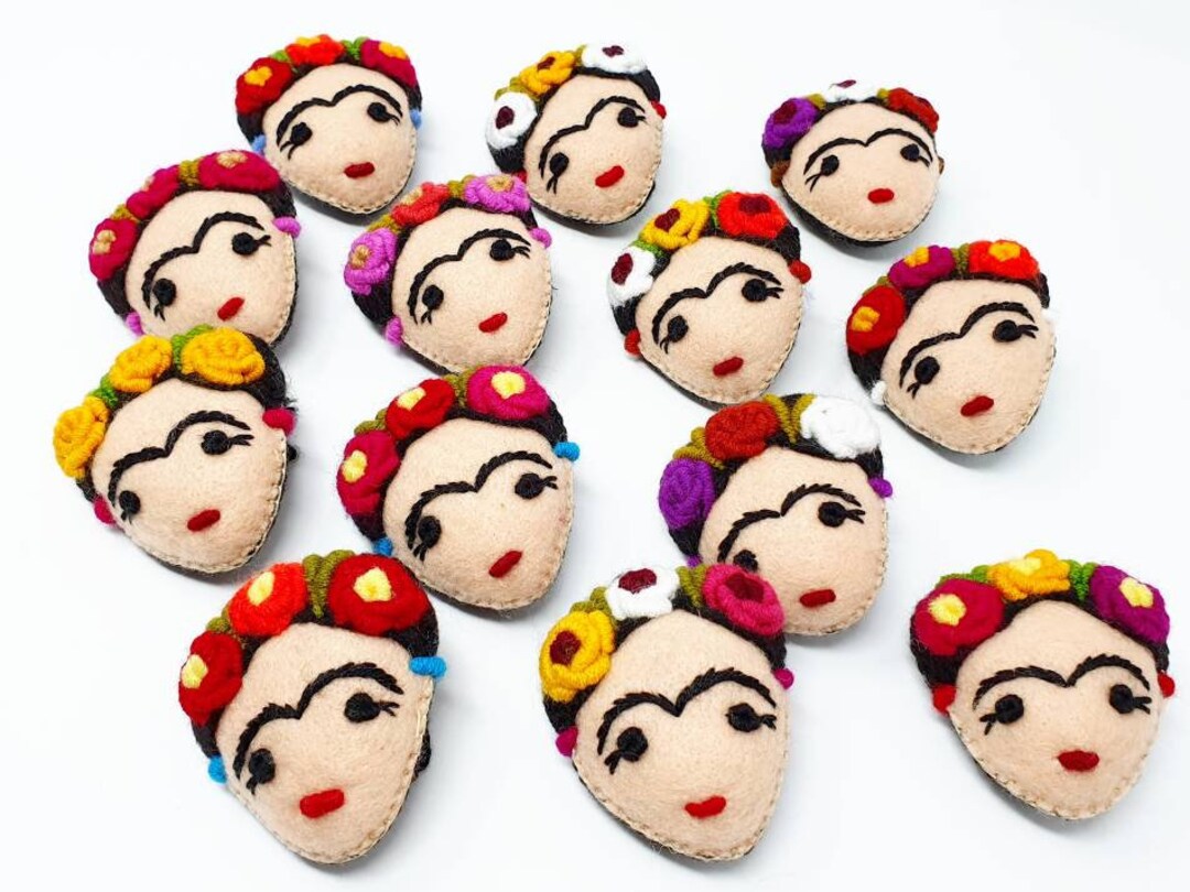 Embroidered Frida Kahlo Charm: Handmade Bag Accessory - Etsy