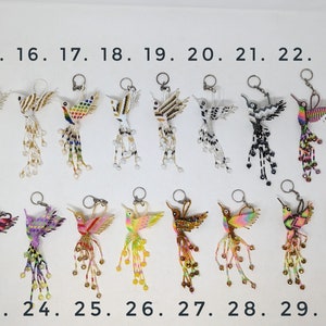 Glass Bead Bird Keychain / Mexican Parrot Keychains / Hummingbird ...