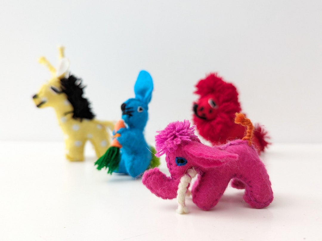 Hand Made Mini Plushies / Stuffed Natural Wool Animals / Tiny Plushies ...