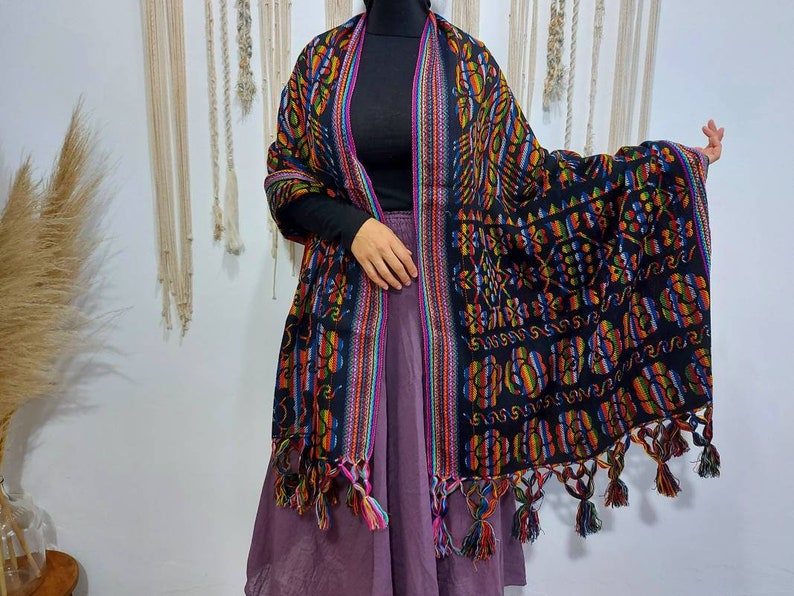 Woven Cotton Rebozo Scarf / Traditional Mayan Rebozo / Mexican - Etsy