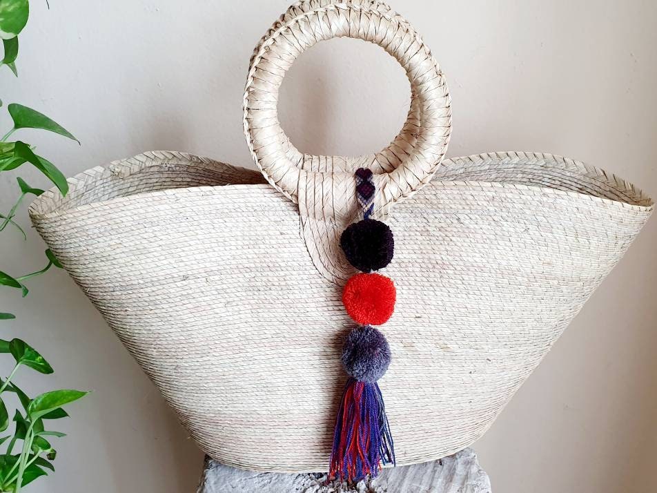 Handmade Earthy Tone Boho Bag Tassels / Earthy Color Beach Bag - Etsy UK