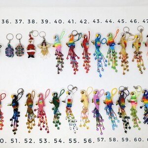 Glass Bead Bird Keychain / Mexican Parrot Keychains / Hummingbird ...