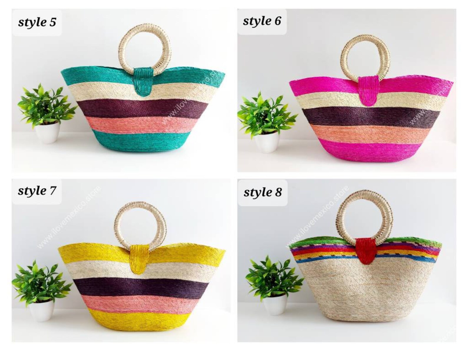 Multi Color Boho Straw Bag / Handmade Market Straw Bag / - Etsy