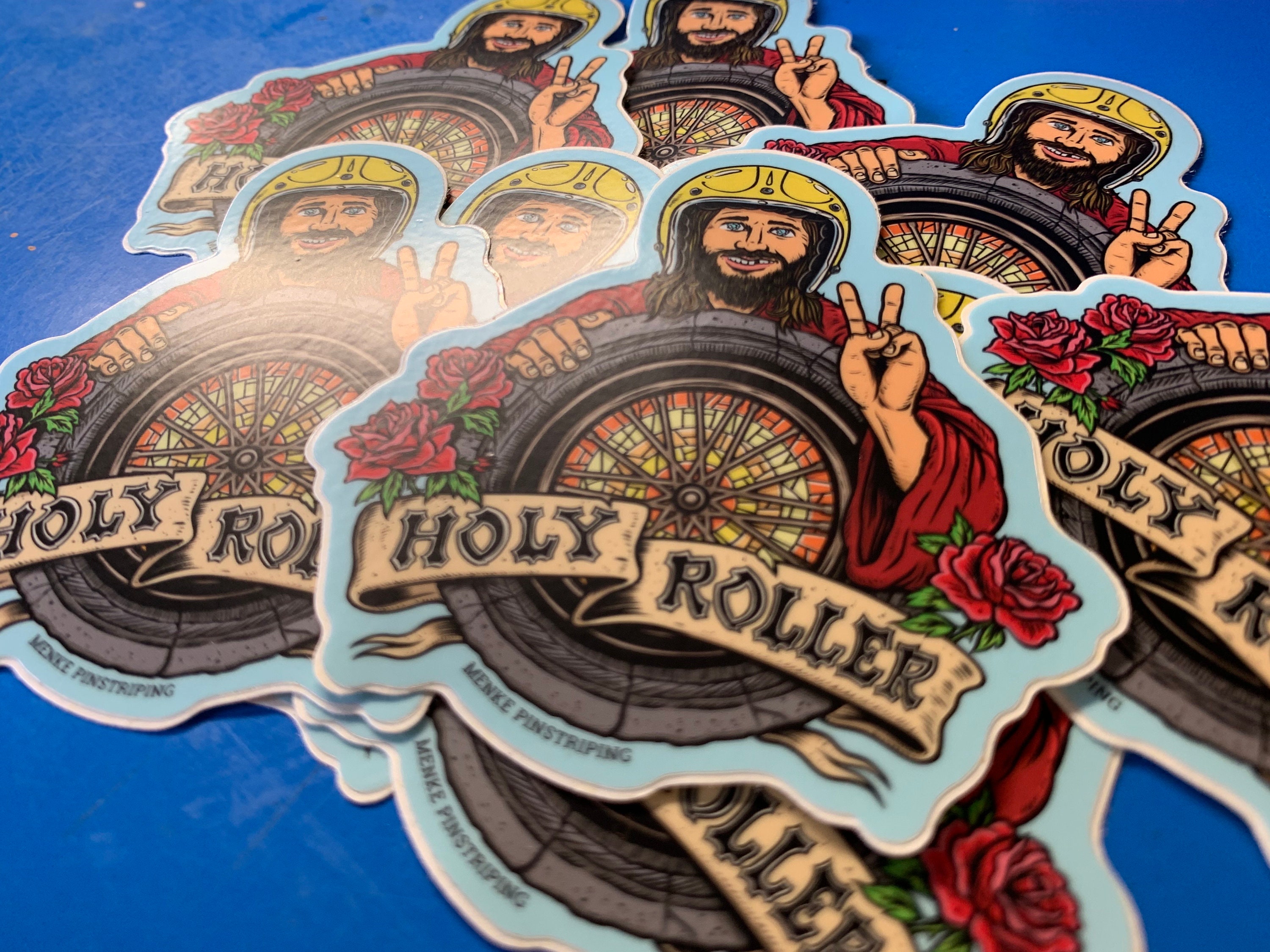 Holy Roller Jesus Motorcycle Biker Sticker - Etsy
