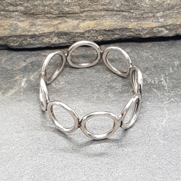 Circle Sterling Silver Ring - Etsy