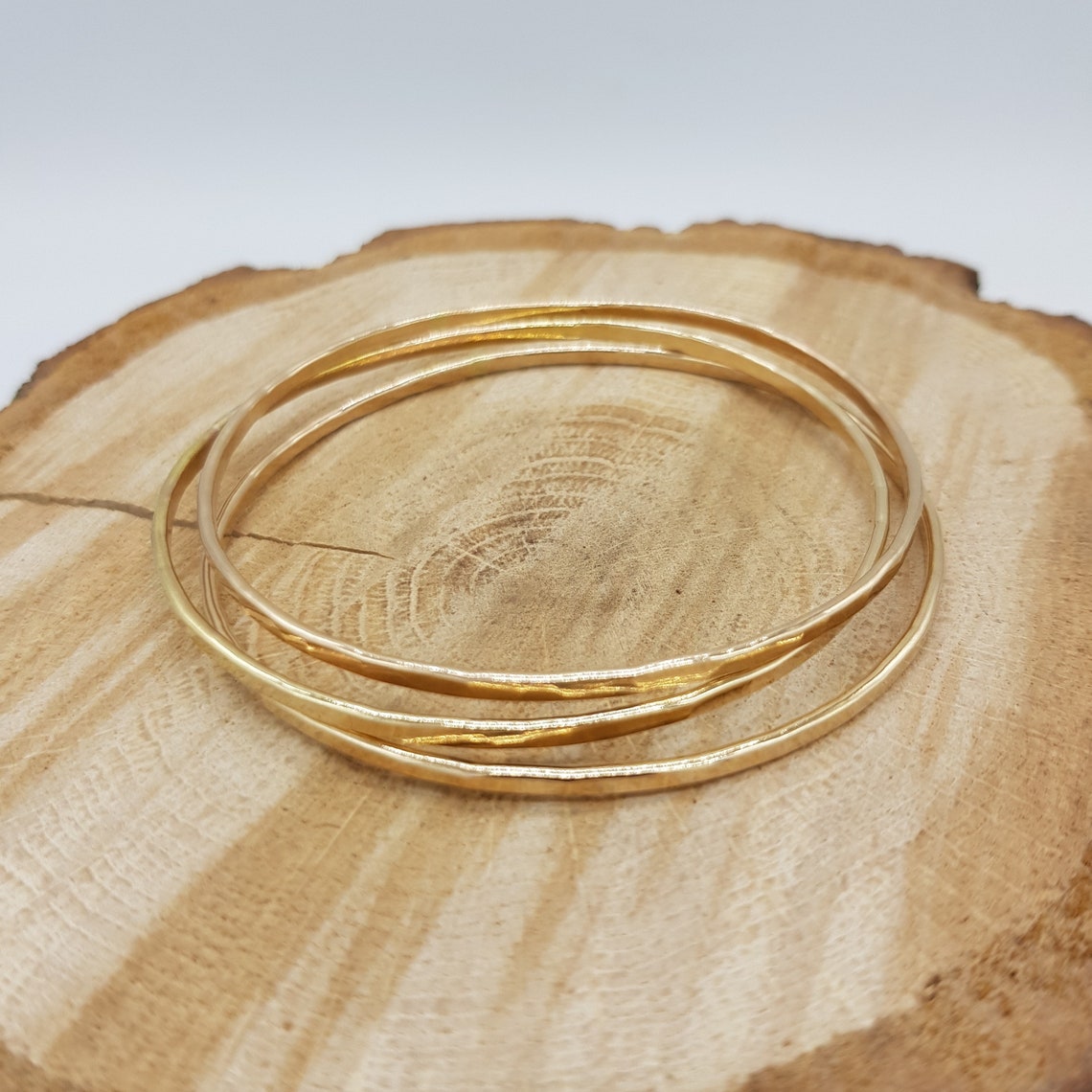 Hammered Gold Filled Bangle | Etsy