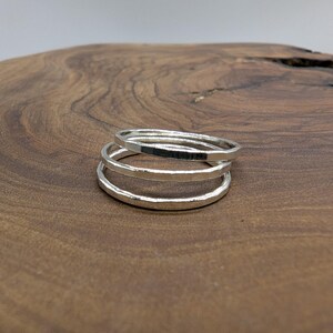 9k Solid Gold Skinny Hammered Ring / Midi Ring / Stacker Ring - Etsy