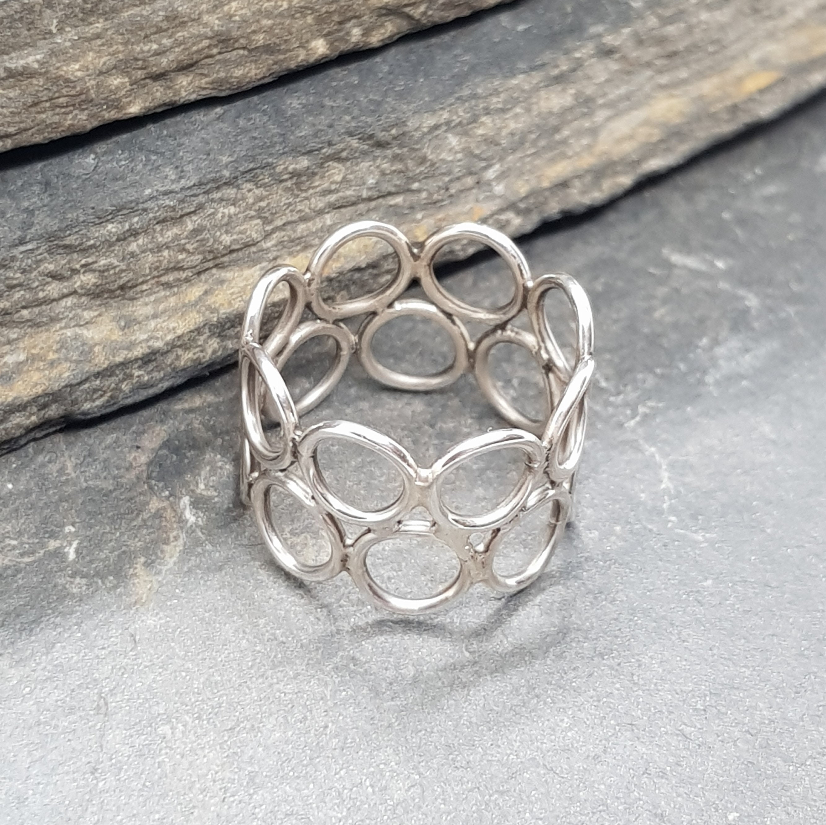 Sterling Silver Circles Ring - Etsy