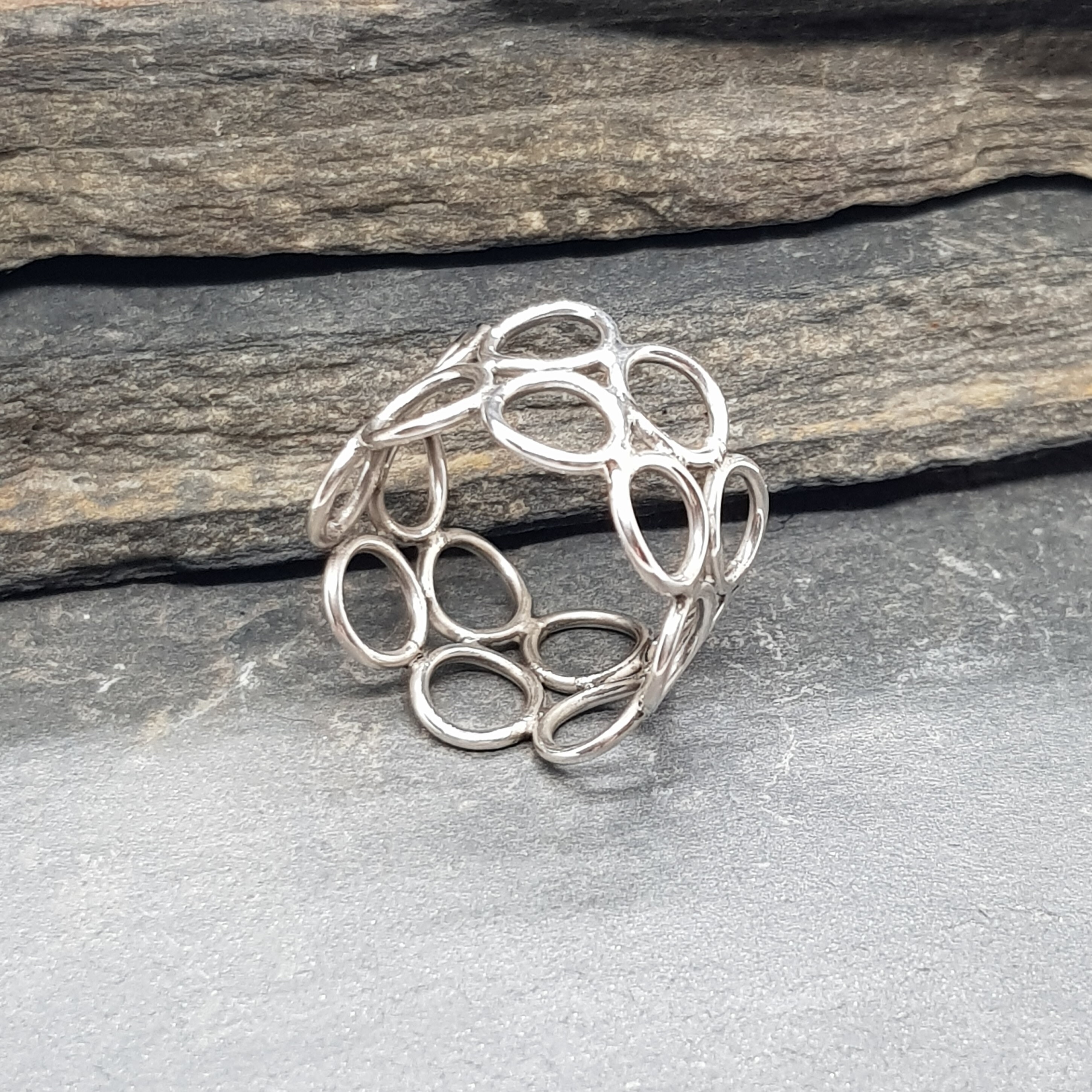 Sterling Silver Circles Ring - Etsy