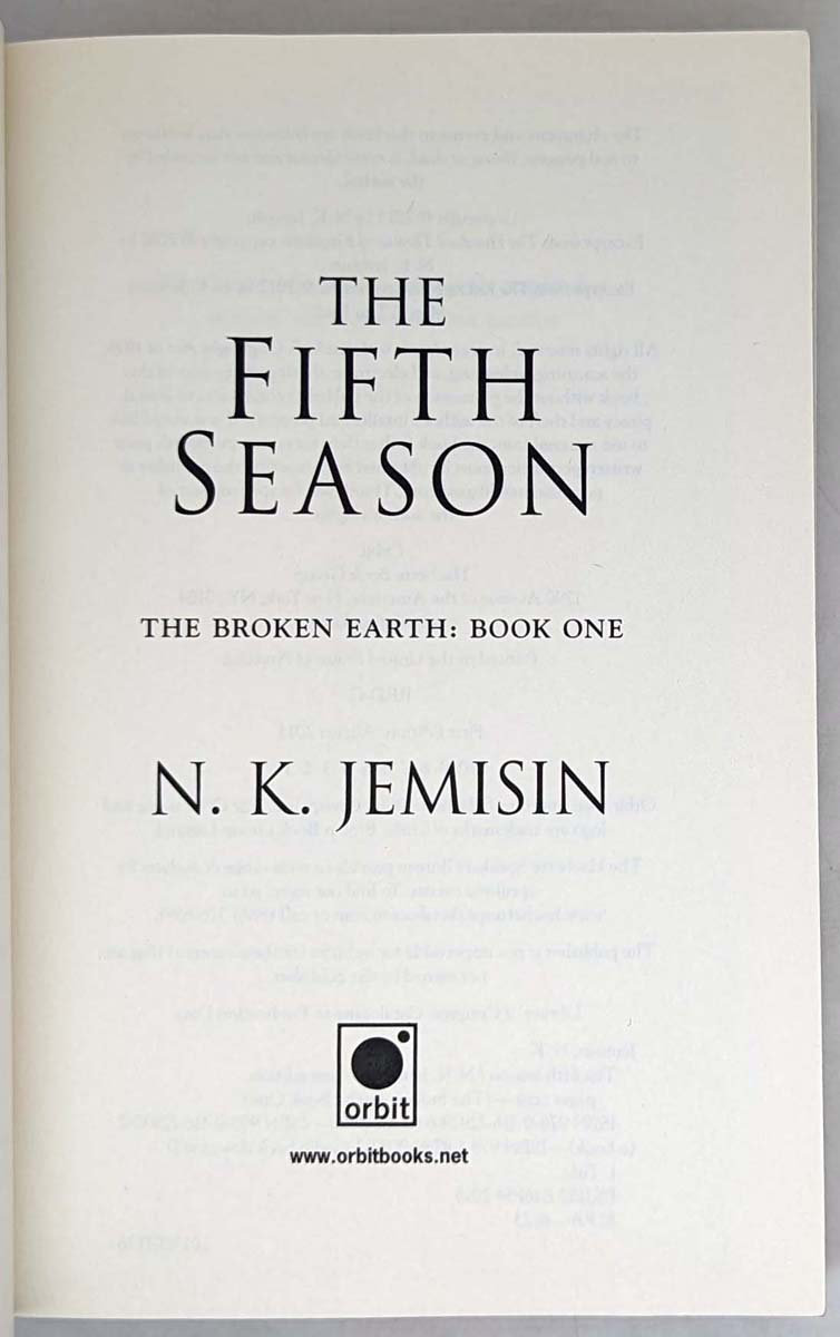 RARE the Fifth Season N. K. Jemisin 2015 1st Edition - Etsy