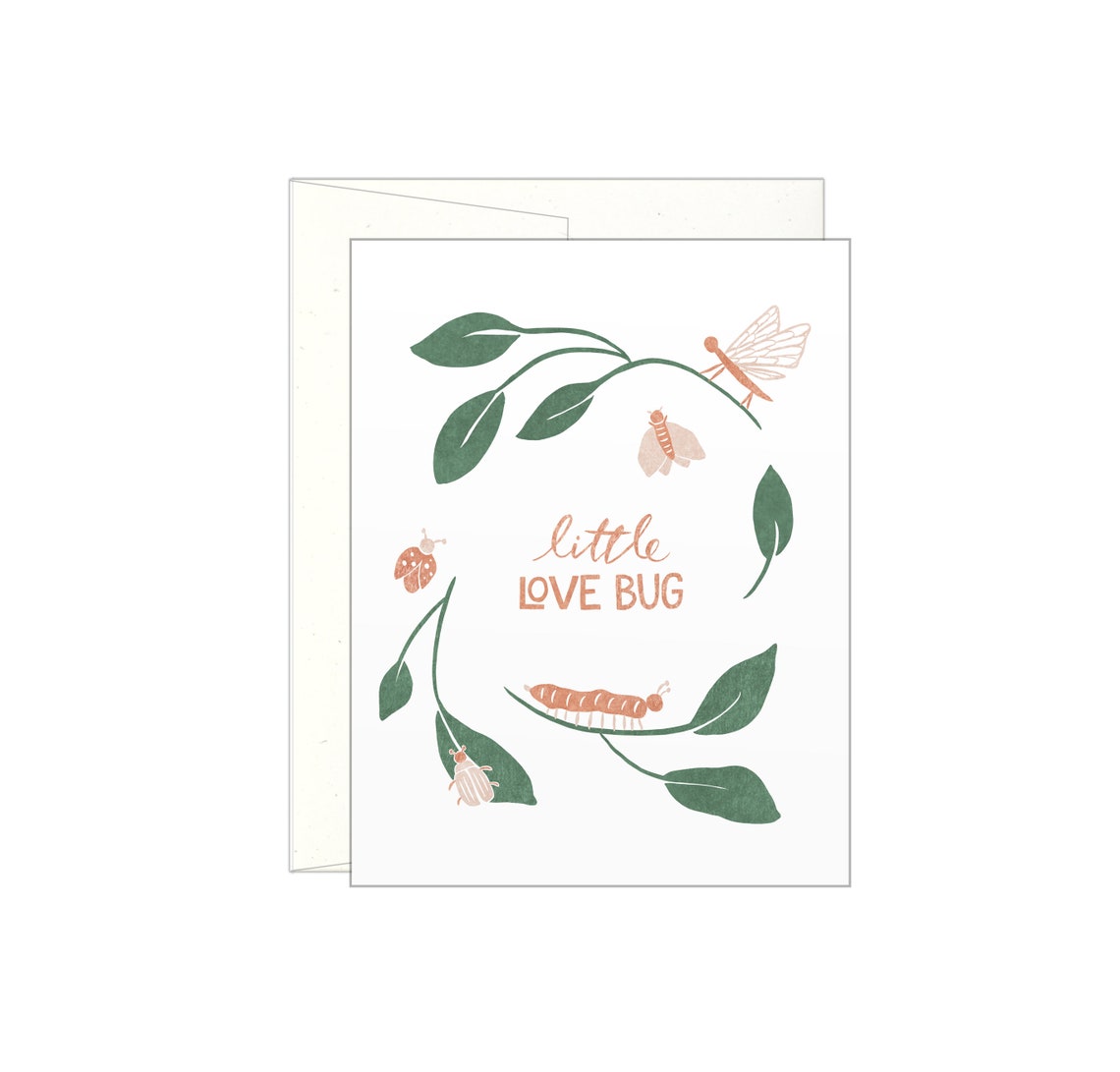 Little Love Bug - Letterpress Baby Card - Etsy