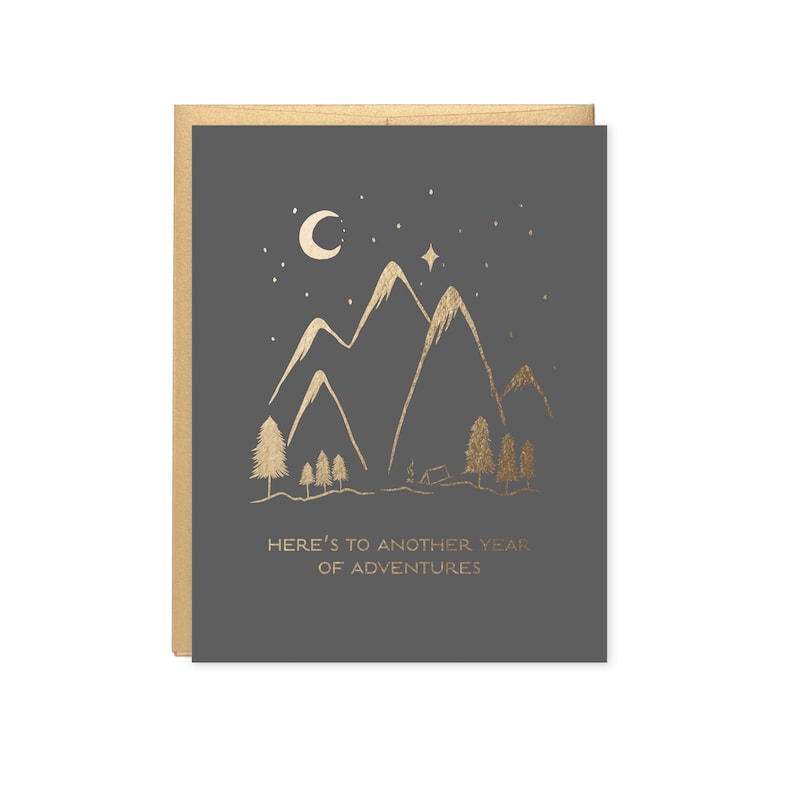 Year of Adventures - Gold Foil Card - Etsy