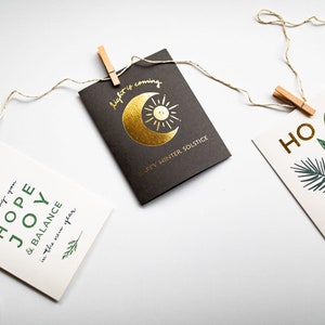 Happy Winter Solstice - Light is Coming Card - Gold Foil - Etsy