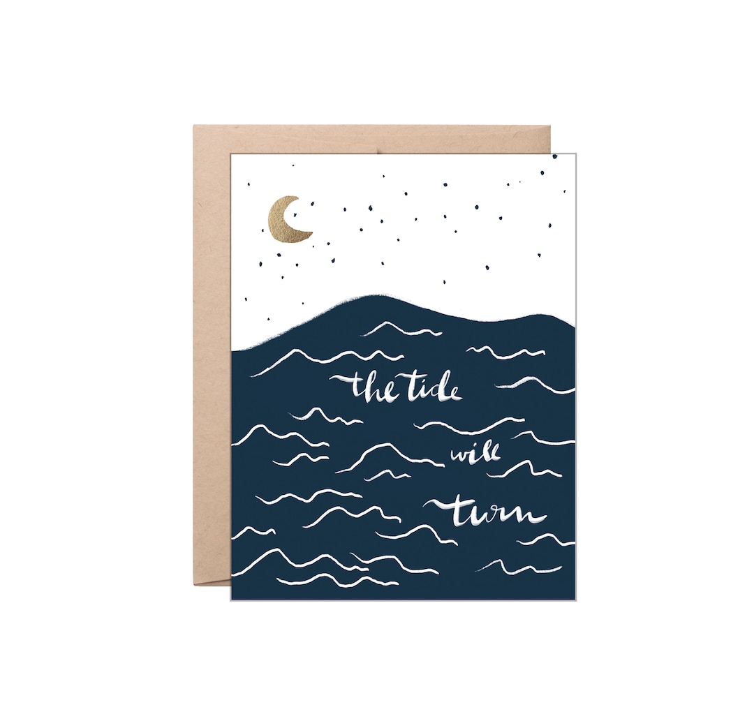 The Tide Will Turn - Encouragement Card - Gold Foil - Etsy