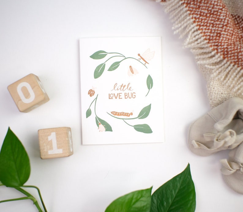 Little Love Bug - Letterpress Baby Card - Etsy